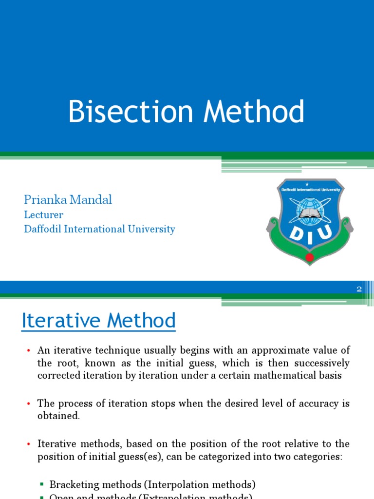 Bisection Method | PDF | Applied Mathematics | Discrete Mathematics