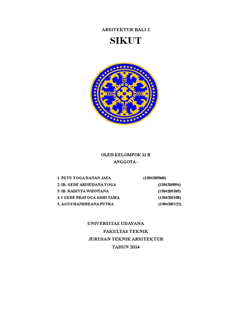 Sikut Dalam Arsitektur Tradisional Bali | PDF