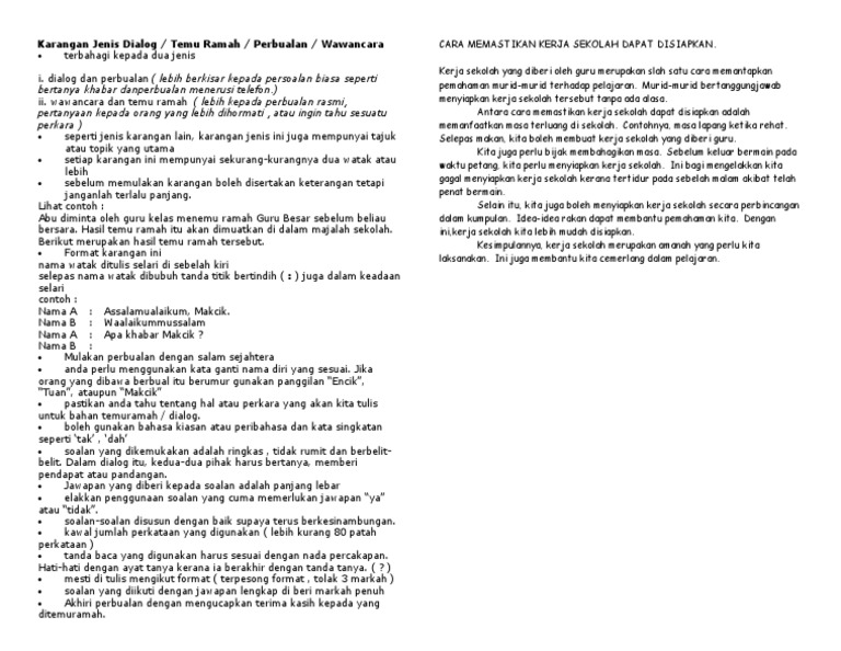 Karangan Jenis Dialog | PDF