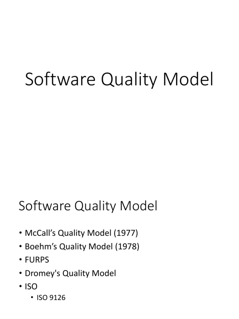 Software Quality Models Overview | PDF | Computers