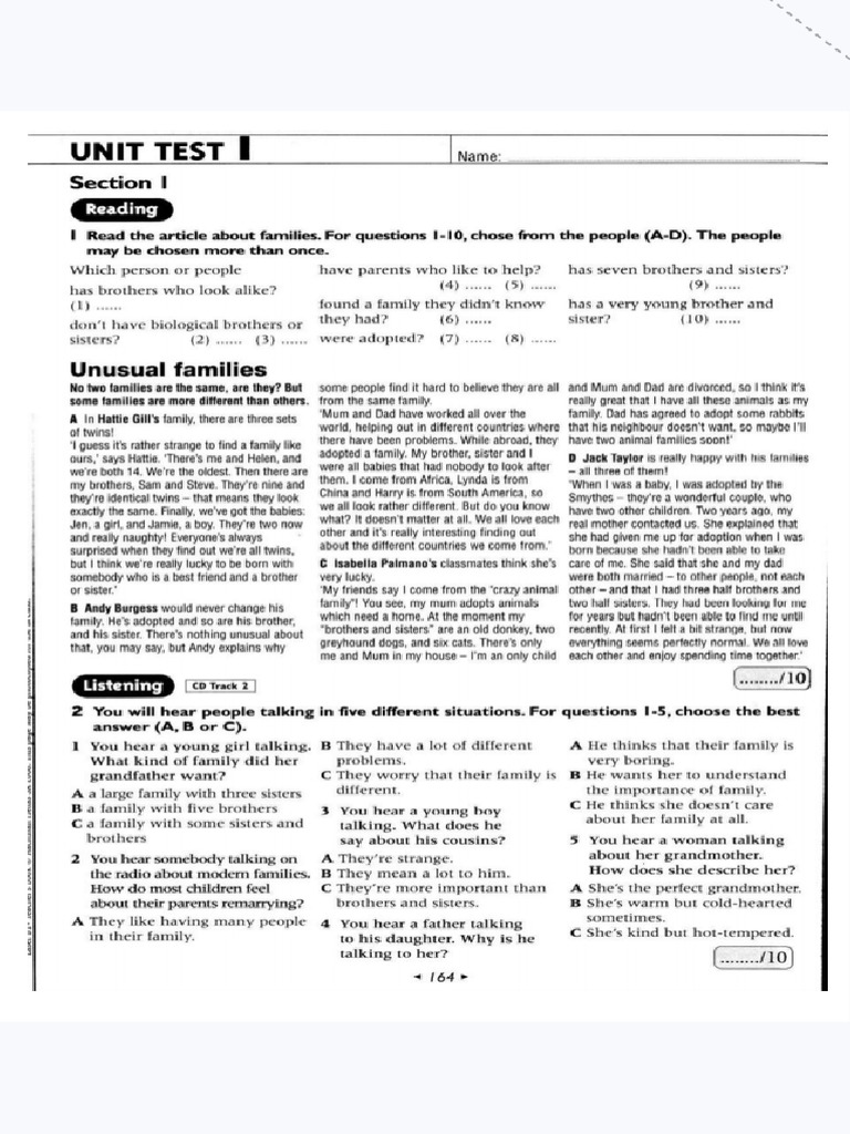 Laser b1+ Test With Answers PDF | PDF