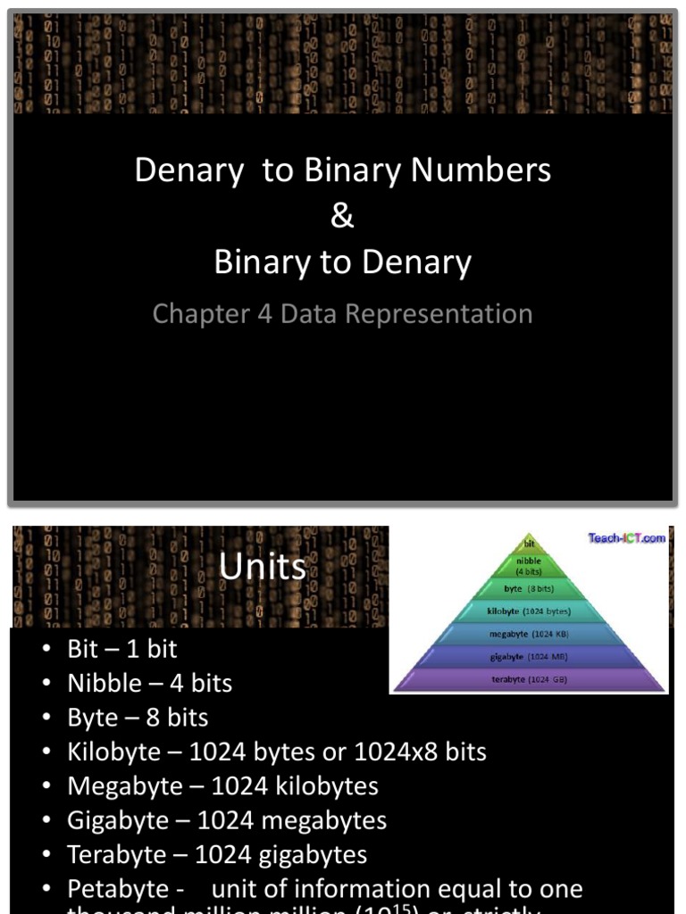 Denary To Binary Numbers | PDF | Data Compression | Image Resolution