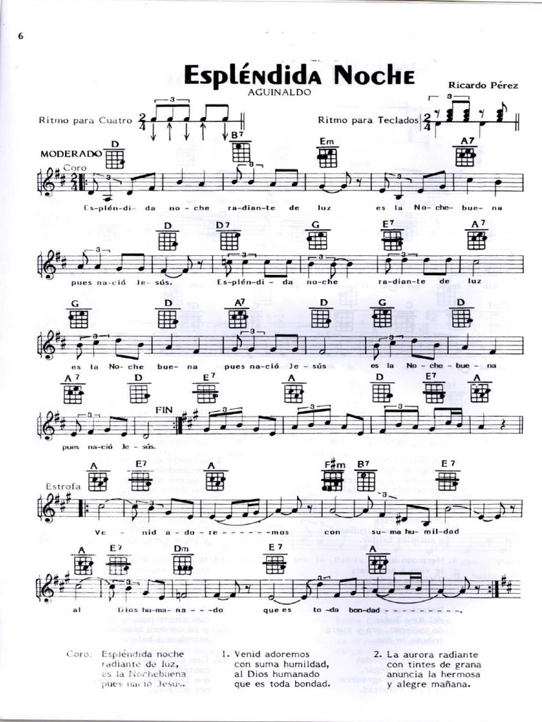 Esplendida Noche (Letra y Cifrado) | PDF