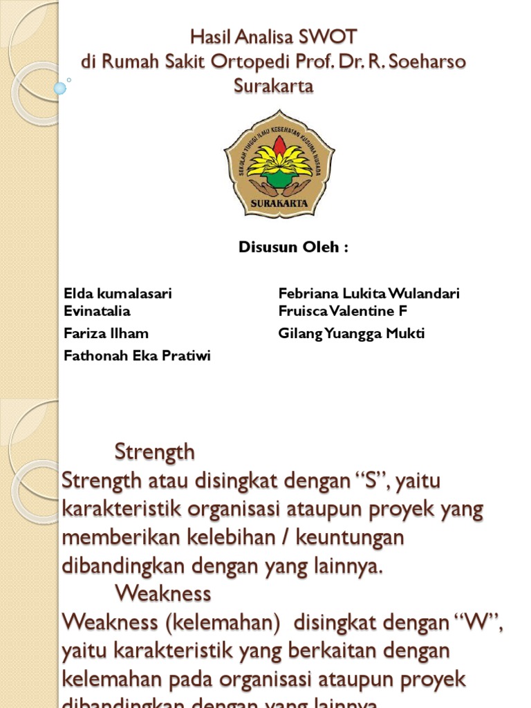 Analisis SWOT RSO Prof. Dr. Soeharso | PDF | Bisnis