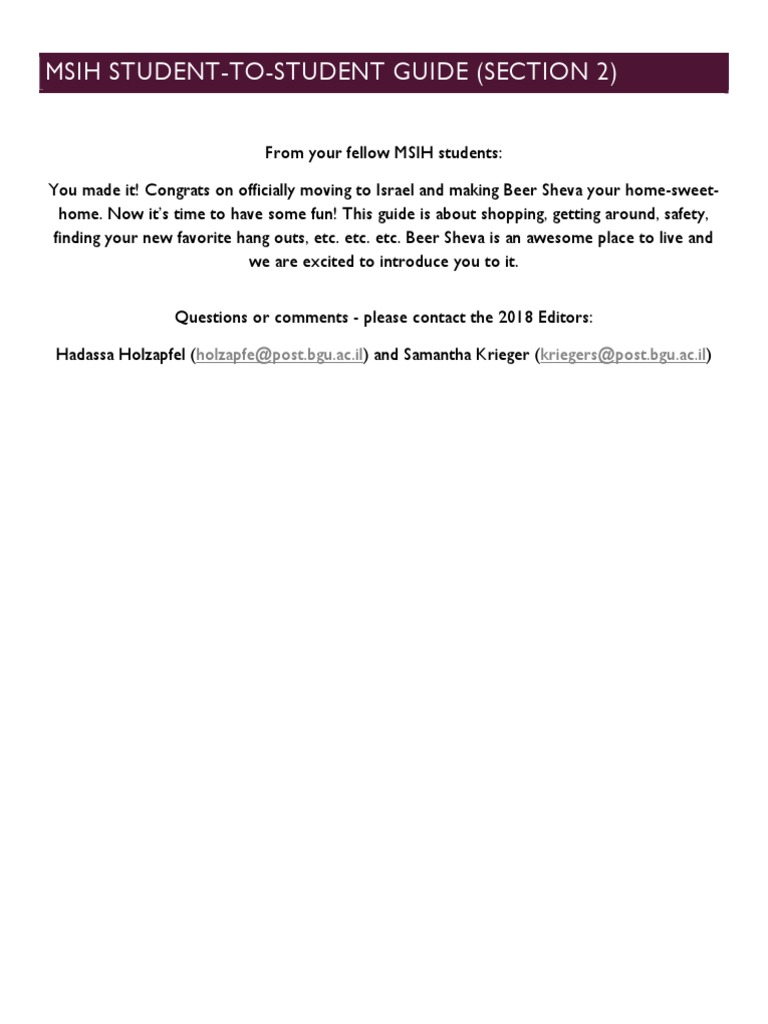 Msih Student-To-Student Guide Section 2 | PDF | Proxy Server | Grocery ...