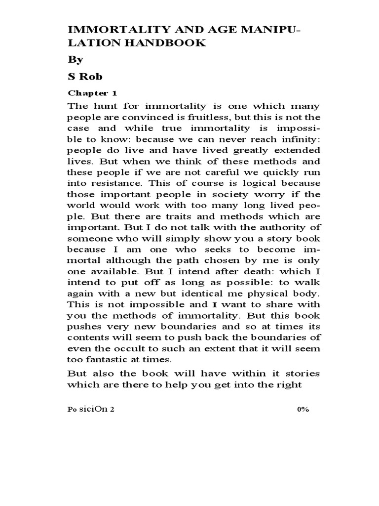 Immortality and Age Manipulation Guide | PDF | Social Science | Philosophy