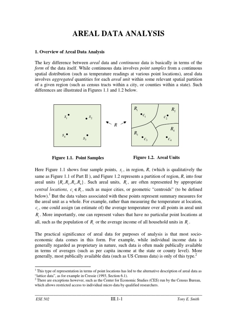 1 Overview of Areal Data Analysis | PDF | Regression Analysis | Spatial ...