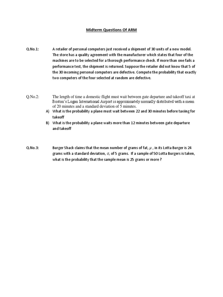 Midterm Questions of ARM | PDF