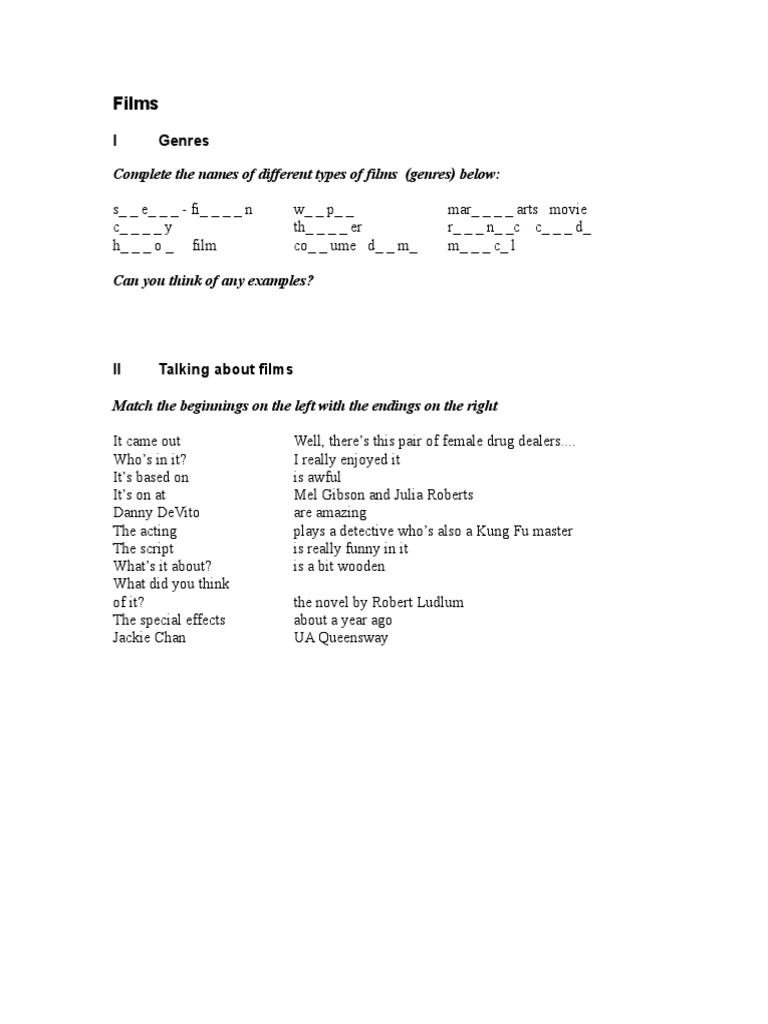 L2 U2 Film Voc | PDF