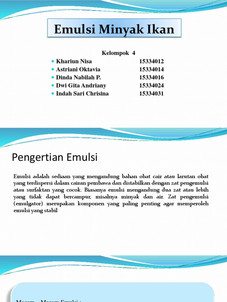 Formulasi Emulsi Minyak Ikan | PDF