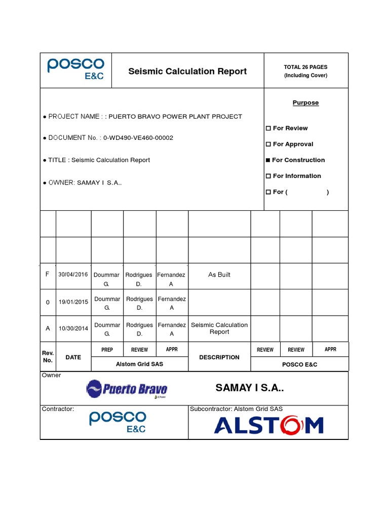 0 WD490 VE460 00002 - RevF Seismic Calculation Report | PDF | Normal ...