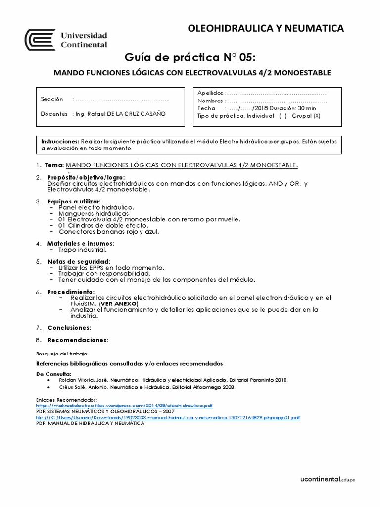 GUÍA PRÁCTICA 05 - Mando Fucnciones Lógicas Con Electroválvulas 4-2 ...