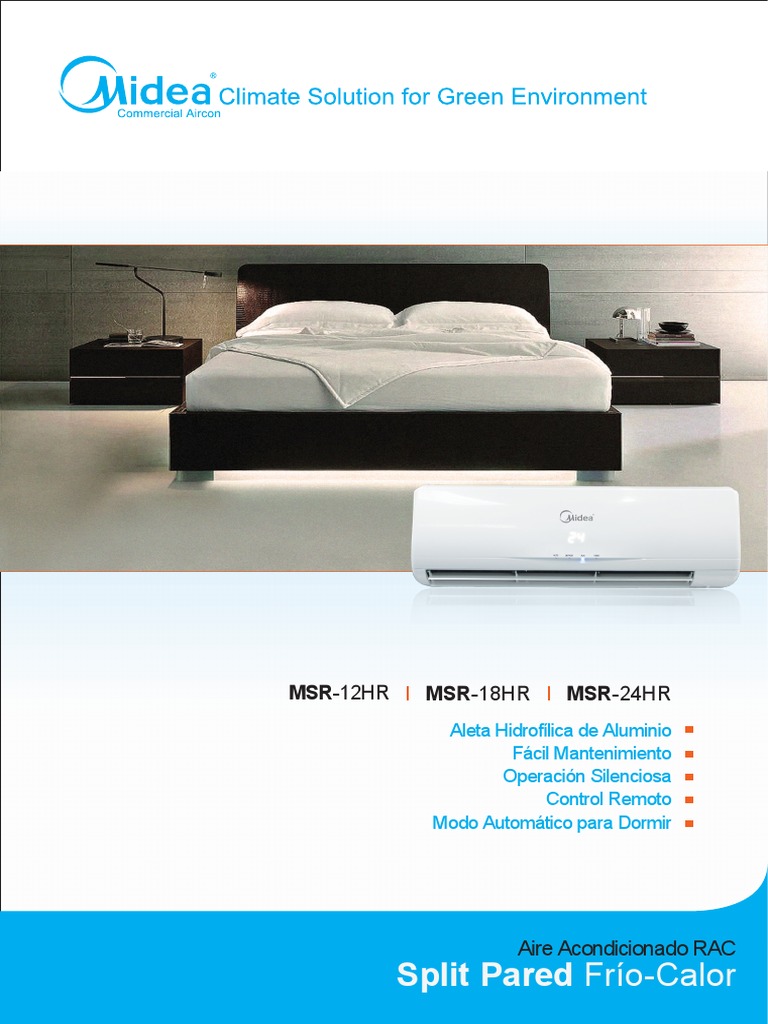 Aire Acondicionado Tipo Split Pared Frio Calor MSR-HR PDF | PDF | Termodinámica Atmosférica ...
