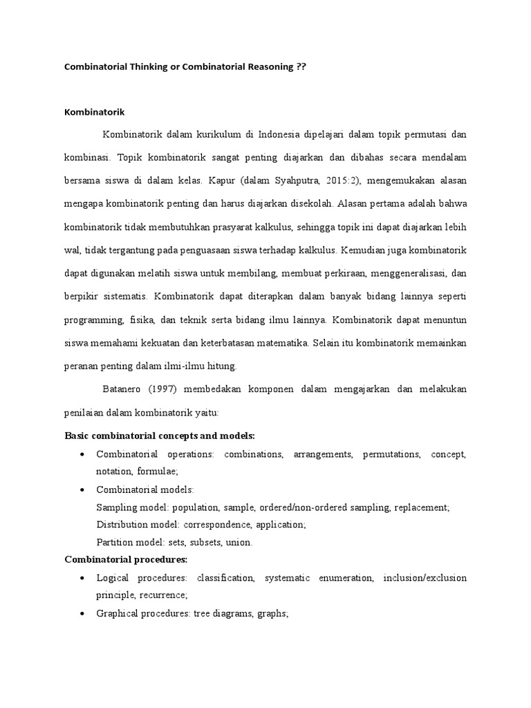 Combinatorial Thinking | PDF