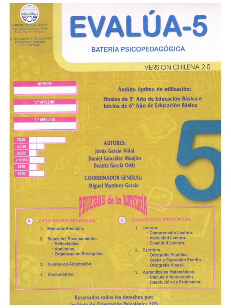 CUADERNILLO 2.0 CHILE Evalua 5 PDF | PDF