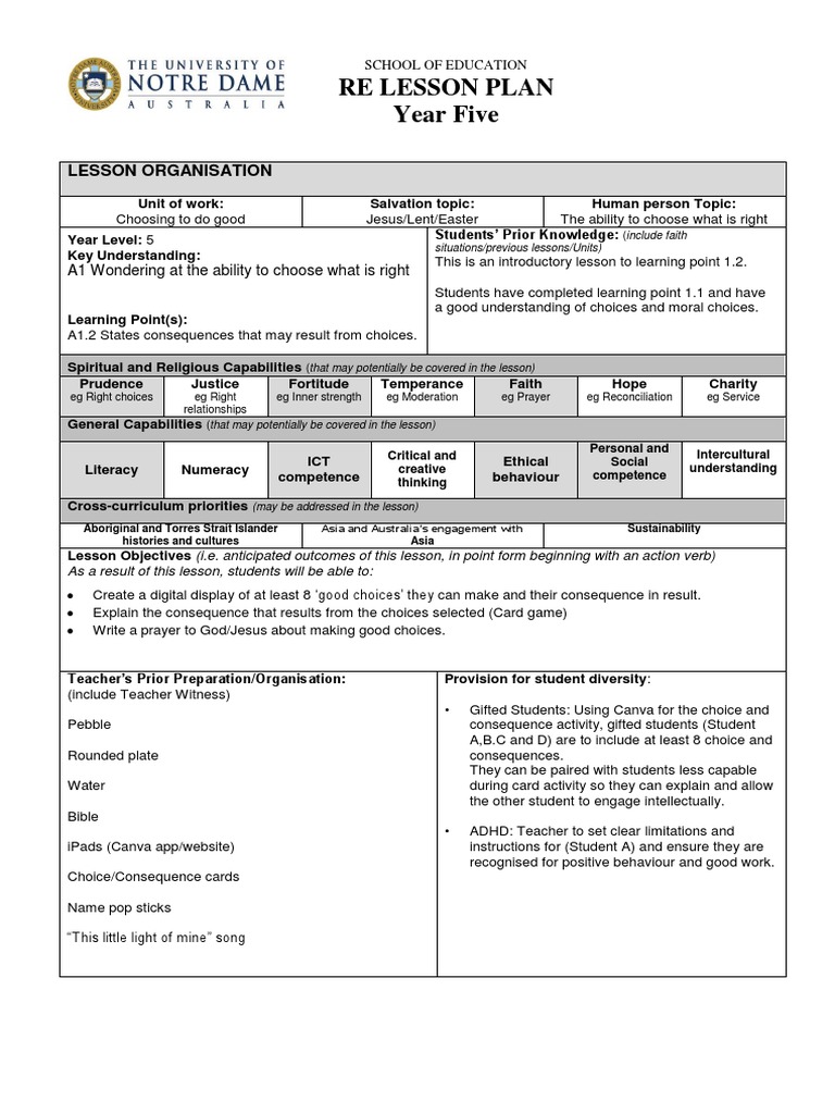 Step A Lesson Plan | PDF | Courage | Lesson Plan