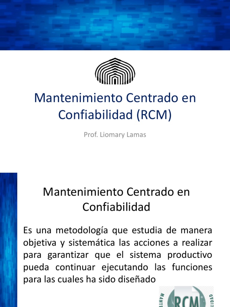 Mantenimiento Centrado en Confiabilidad (RCM): Fundamentos, Beneficios y Pasos para su ...
