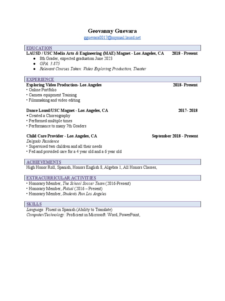 Sample Resume 2017 | PDF