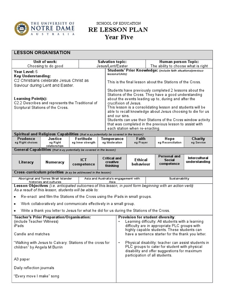 Step C Lesson Plan | PDF | Crucifixion | Jesus