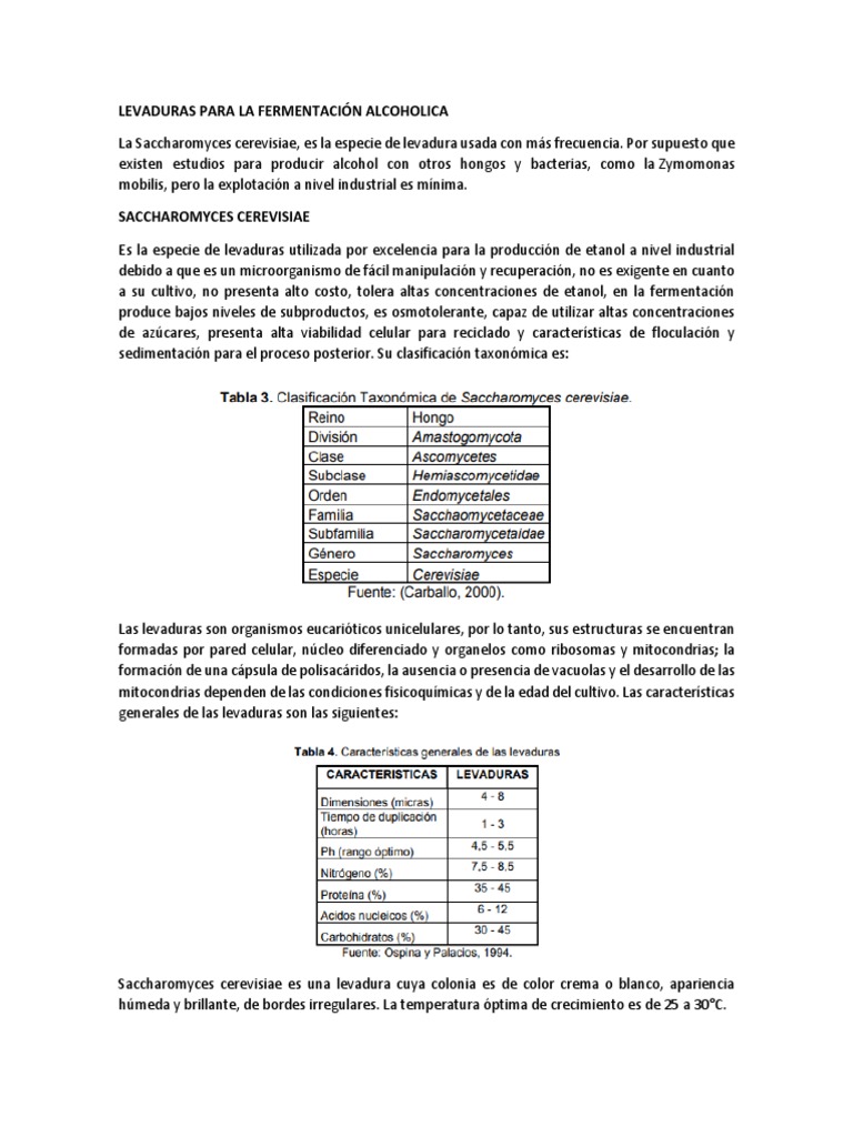 Levaduras Pdf Saccharomyces Cerevisiae Levadura
