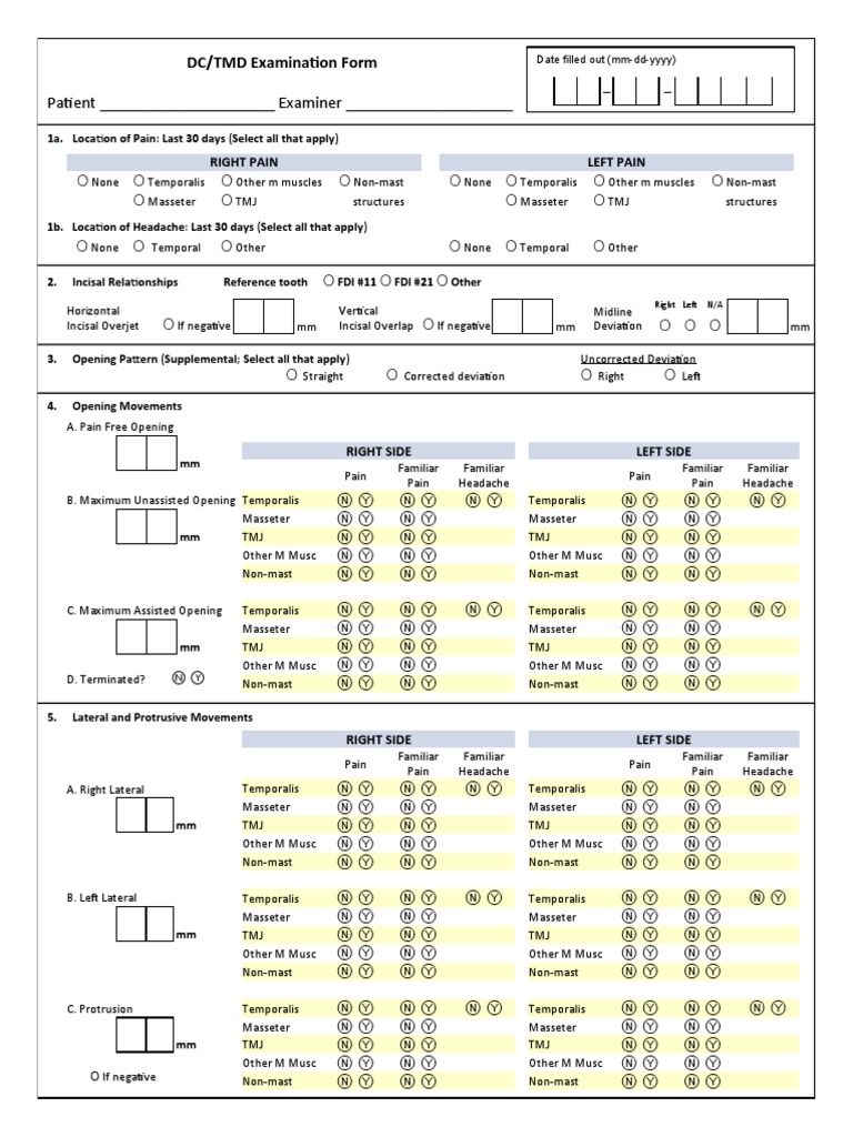 Diagnostic Criteria Examination Form PDF | PDF | Dance Science | Human ...