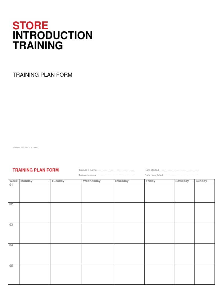 Training Plan | PDF