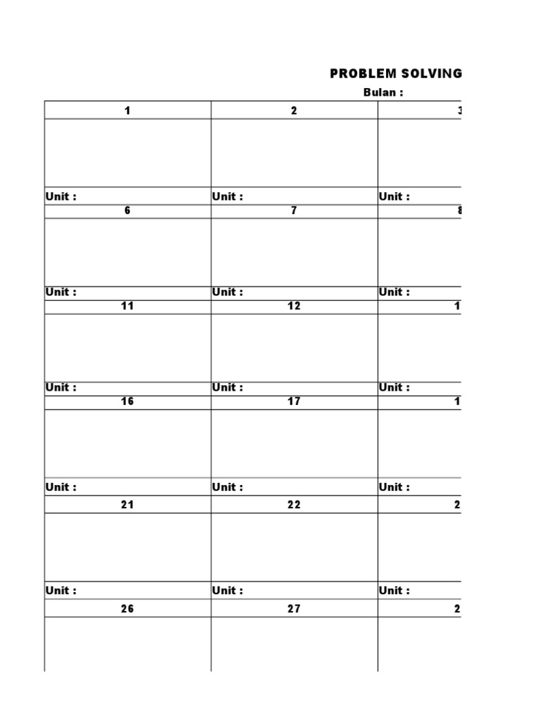 Formulir Problem Solving Huddle Meeting | PDF