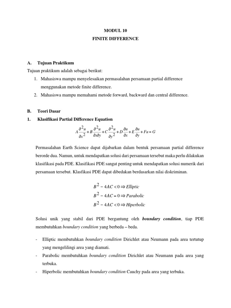 FINITE DIFFERENCE METHODS FOR PARTIAL DIFFERENTIAL EQUATIONS | PDF