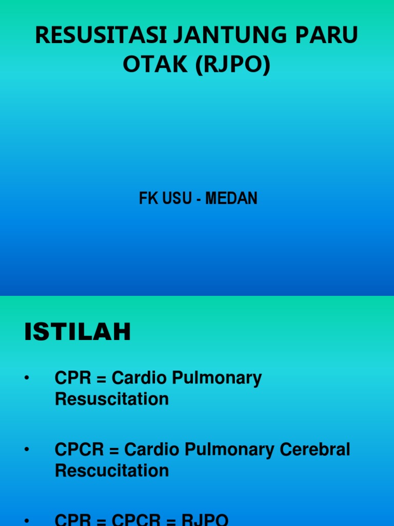 Resusitasi Jantung Paru Otak (Rjpo) | PDF