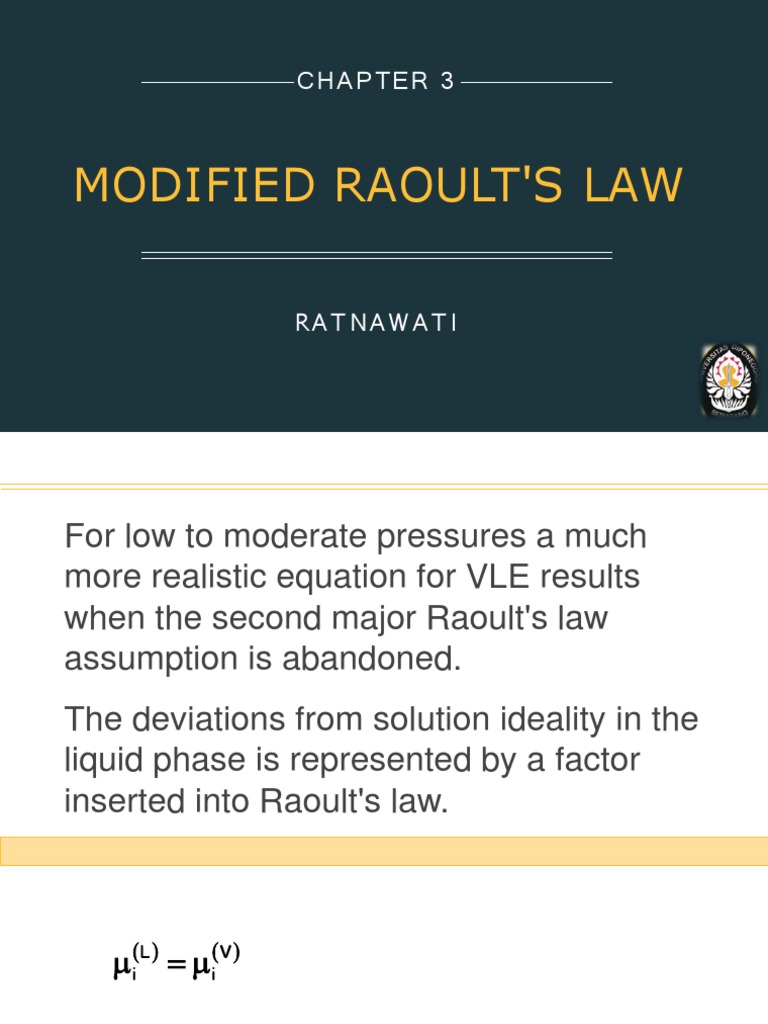 3 - Modified Raoult's Law | Download Free PDF | Thermodynamics | Chemistry