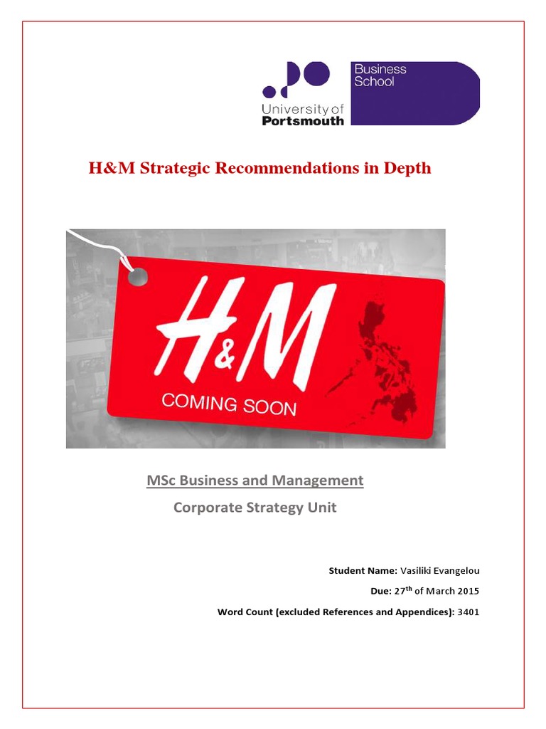 H&M Strategic Recommendations in Depth: MSC Business and Management ...