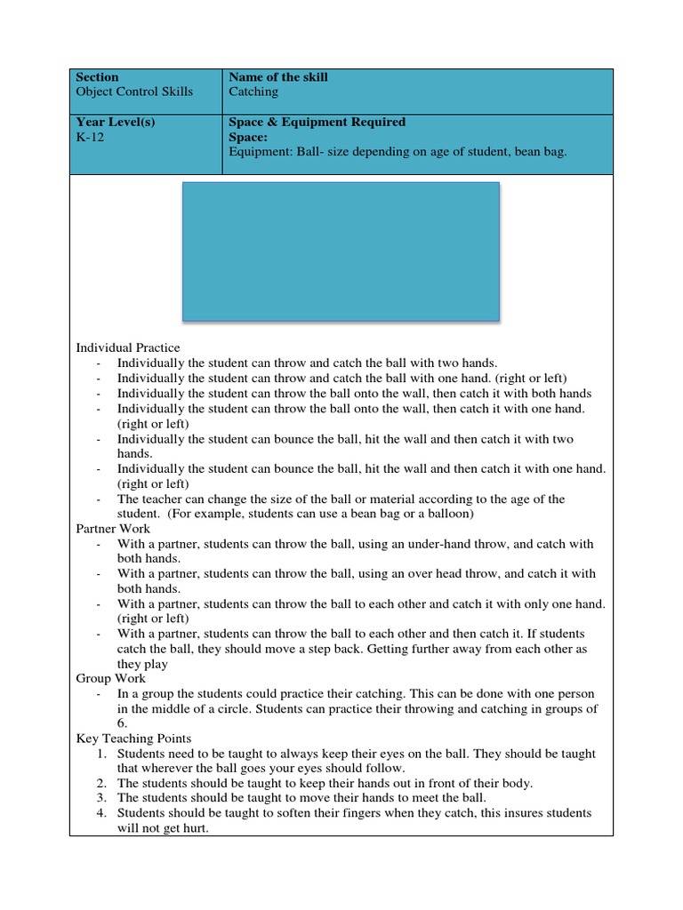 Skills Template Catching Pdf