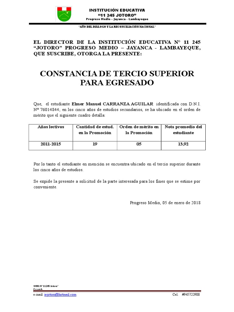 Const Tercios Superior | PDF