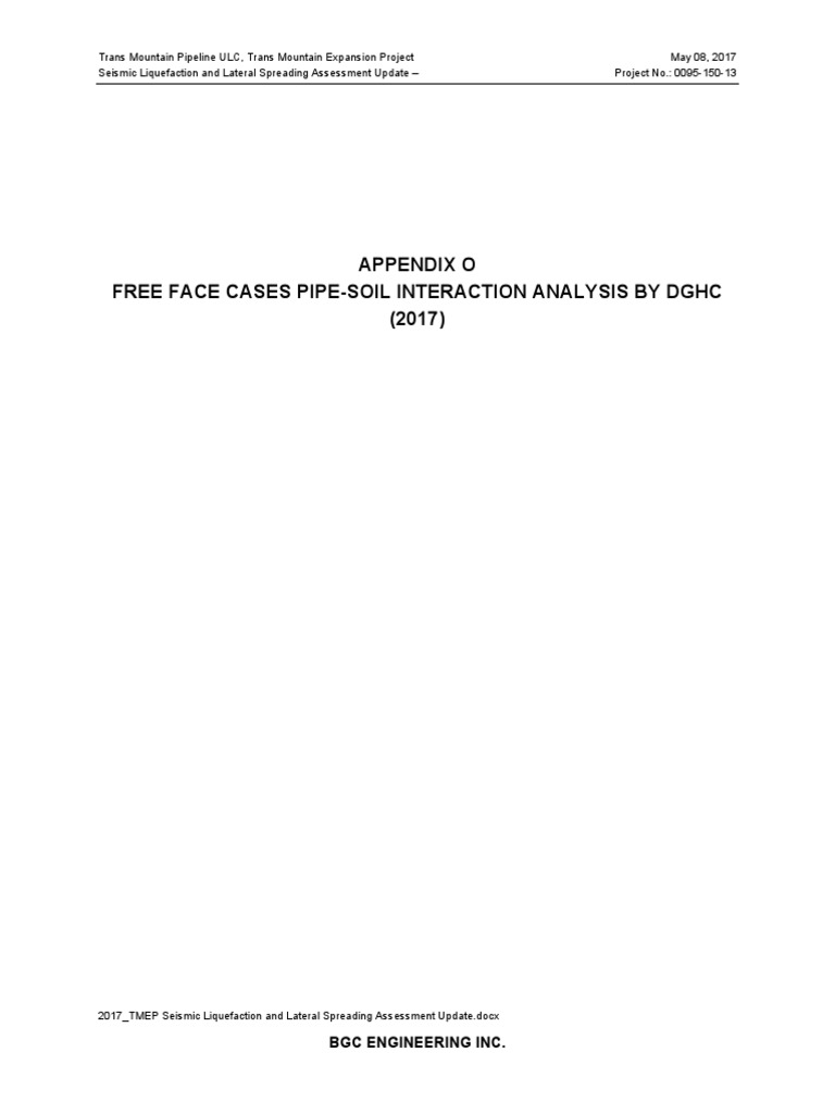 TMEP Pipeline Lateral Spread Assessment | PDF | Stress (Mechanics ...