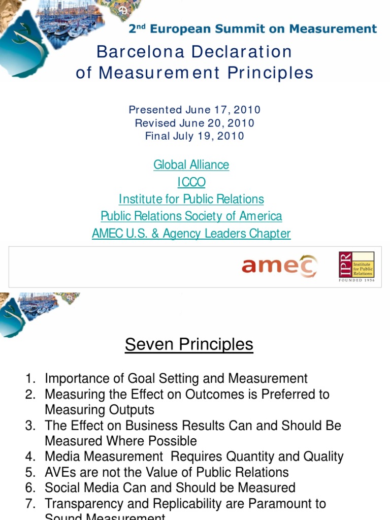 The Barcelona Principles For PR Measurement | PDF | Public Relations ...