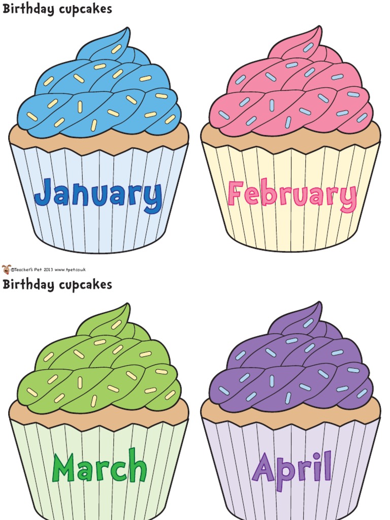 Meses Del Año Cupcakes | PDF