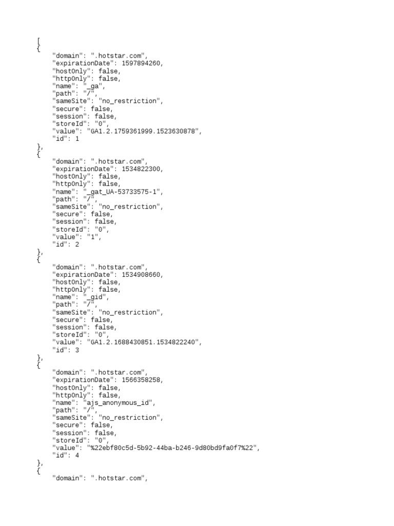 Hotstar Cookies | PDF | Computing And Information Technology