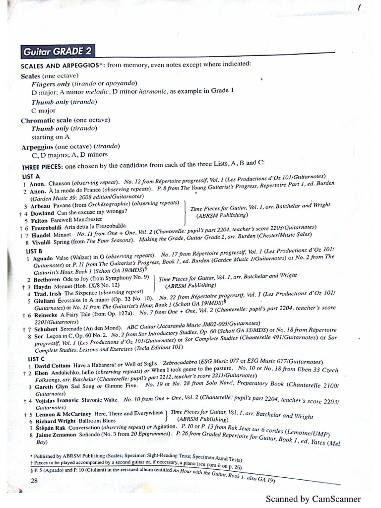 Grade 2 (ABRSM) Guitar | PDF | Music Education | Musicology