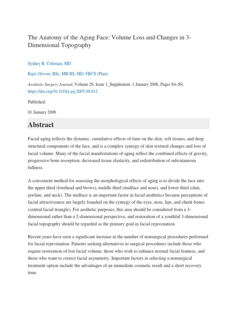 The Anatomy of The Aging Face | PDF | Face | Primate Anatomy