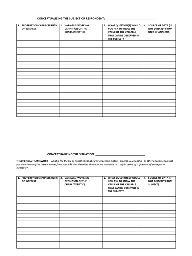 Conceptualization Template | PDF