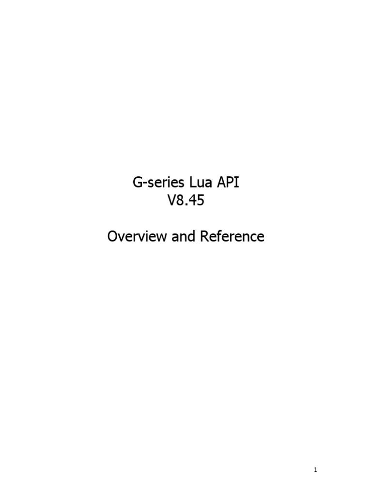 G Series Lua Api V845 Overview And Reference Pdf Computer Keyboard Parameter Computer