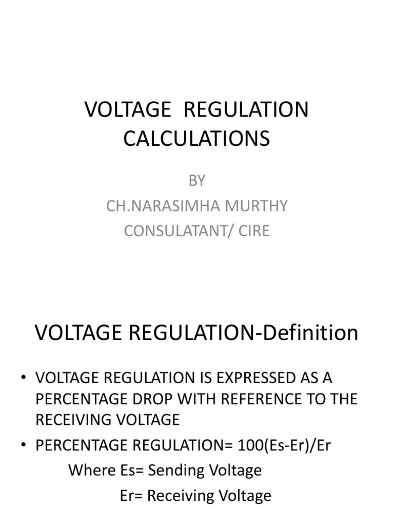 Voltage Regulation Calculation | PDF | High Voltage | Transformer