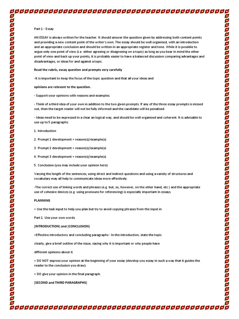 ESSAY Notes How To Write An Ideal Essay | PDF | Essays | Question