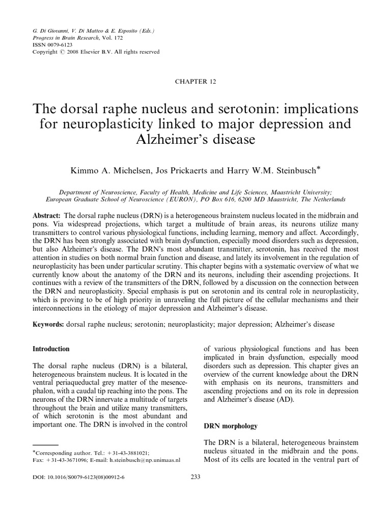 The Dorsal Raphe Nucleus and Serotonin - Implications For ...