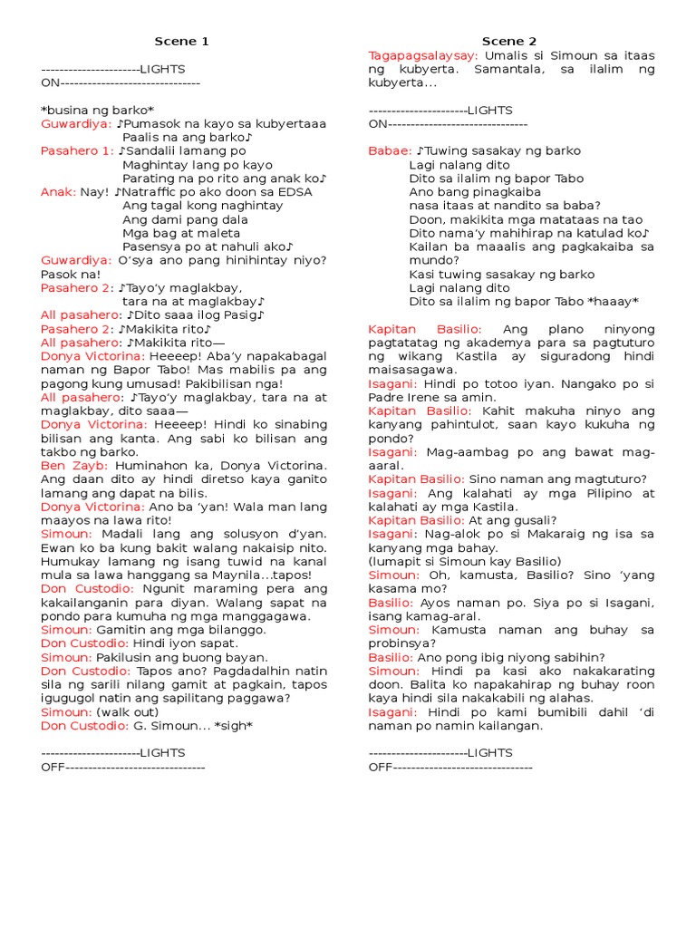 El Filibusterismo SCRIPT | PDF