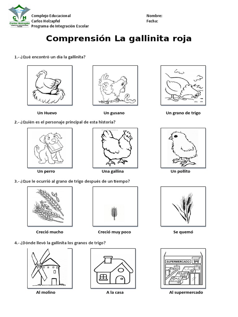 Comprension Gallinita Roja | PDF | Libros para adolescentes