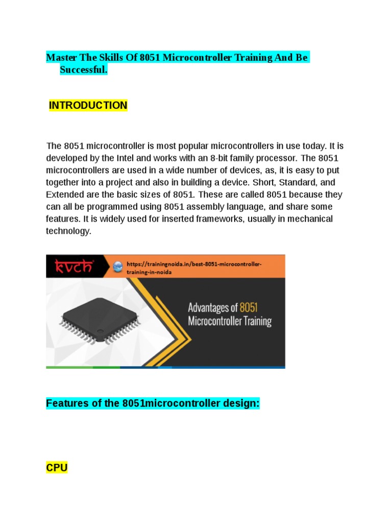 8051 Microcontroller Training | PDF | Microcontroller | Embedded System