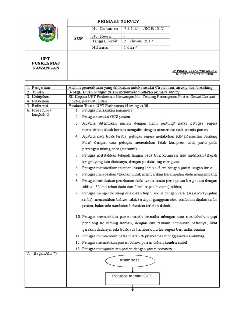 Sop Primary Survey - Abc | PDF