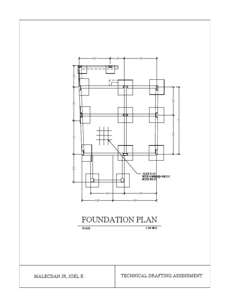 Foundation Plan: Malecdan JR, Joel R. Technical Drafting Assessment | PDF