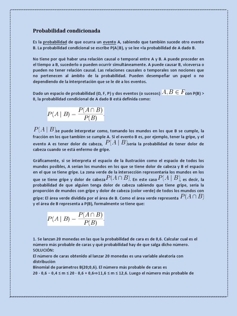 Probabilidad Condicionada | PDF | Probabilidades y estadísticas ...